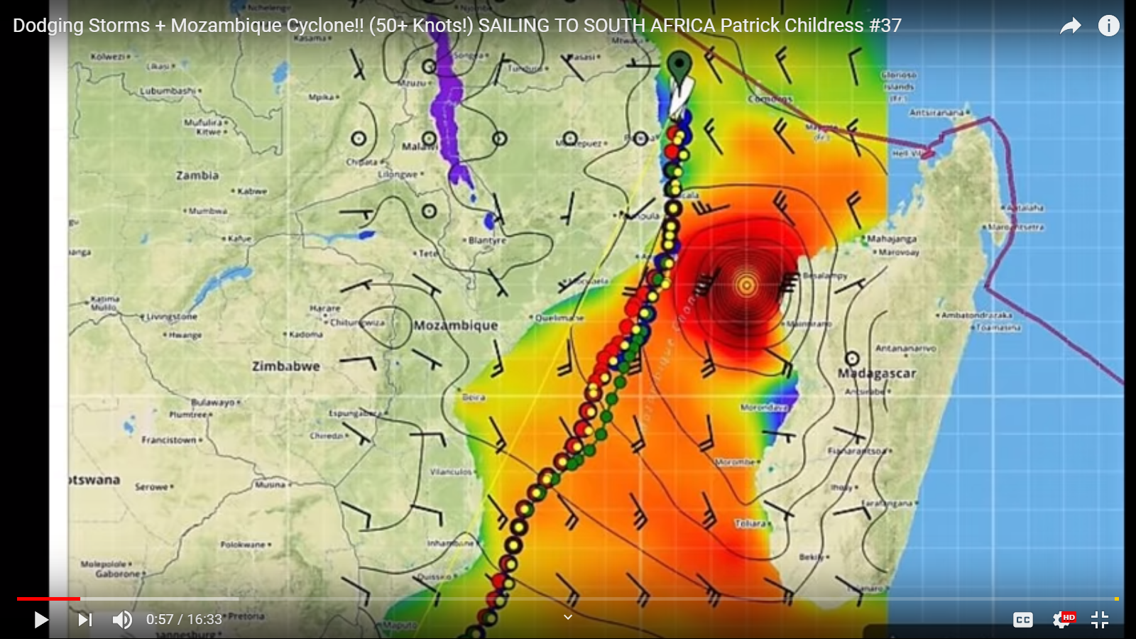 Dodging The Huge Mozambique Cyclone, Brick House Sails Down the East ...
